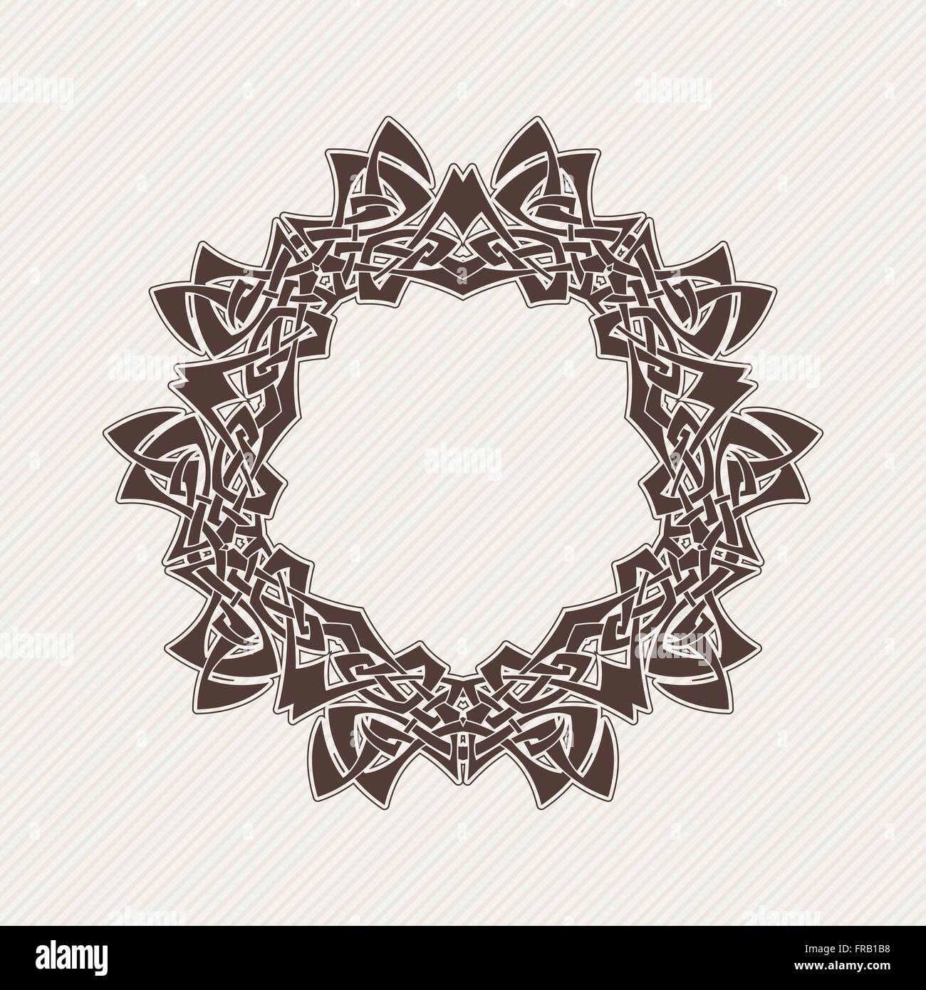 Vector ornate border. Gothic lace tattoo. Celtic weave with sharp ...