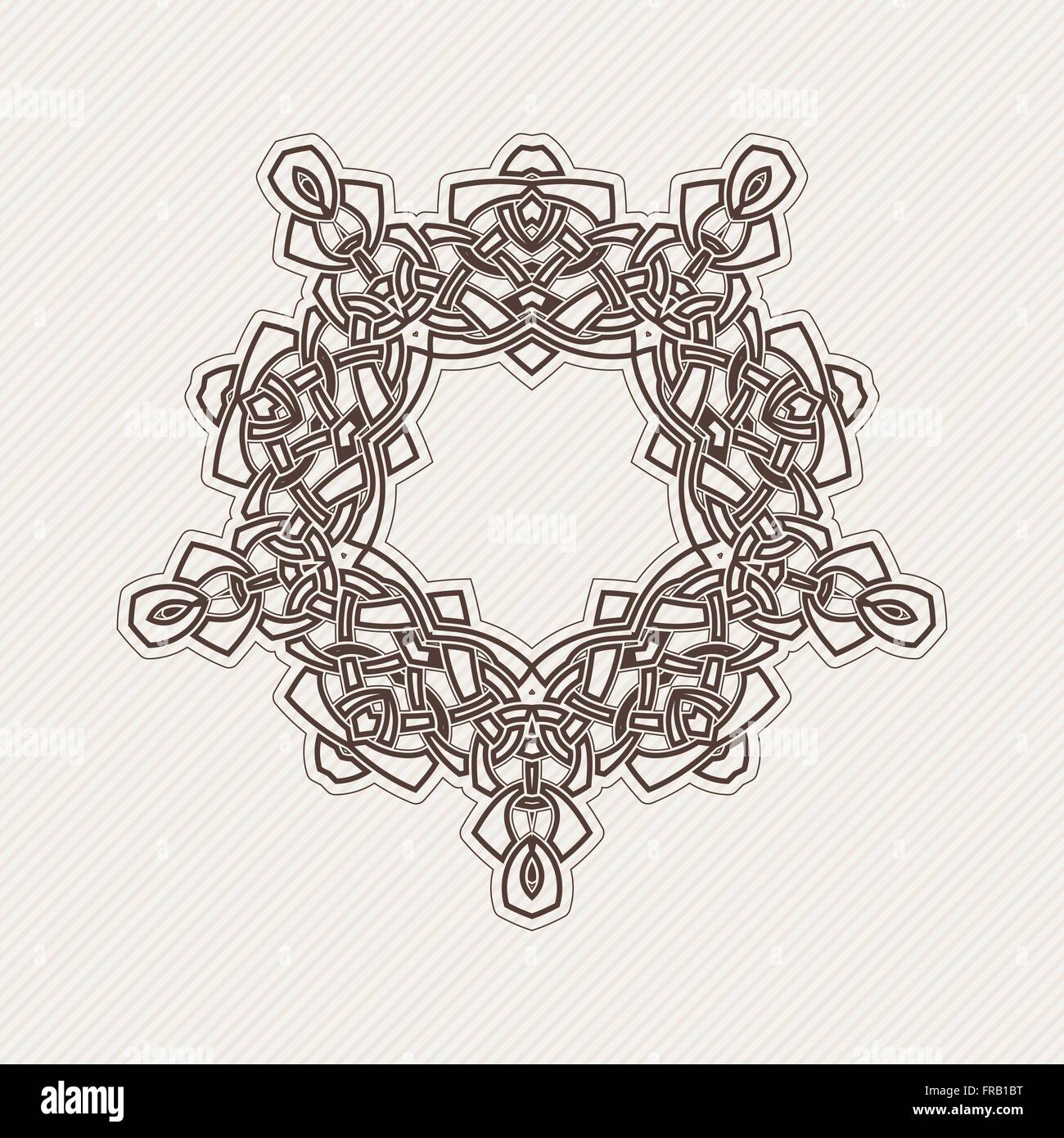 Vector ornate border. Gothic lace tattoo. Celtic weave with sharp ...
