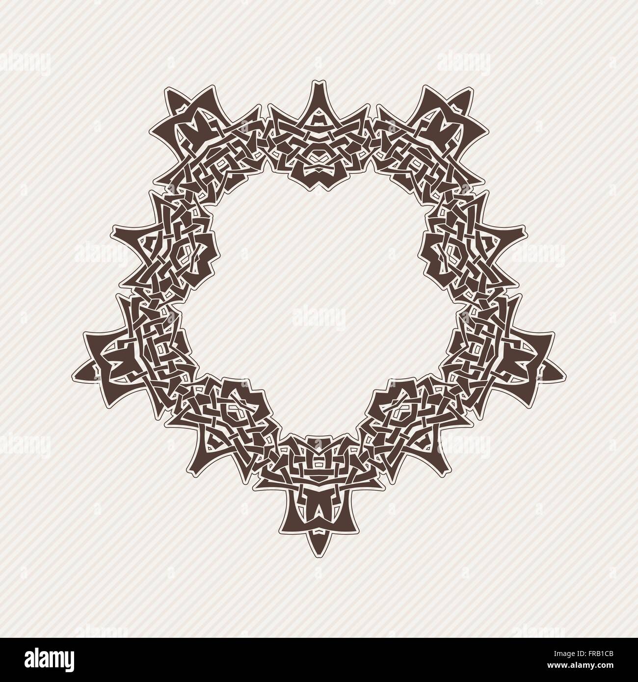 Vector ornate border. Gothic lace tattoo. Celtic weave with sharp ...