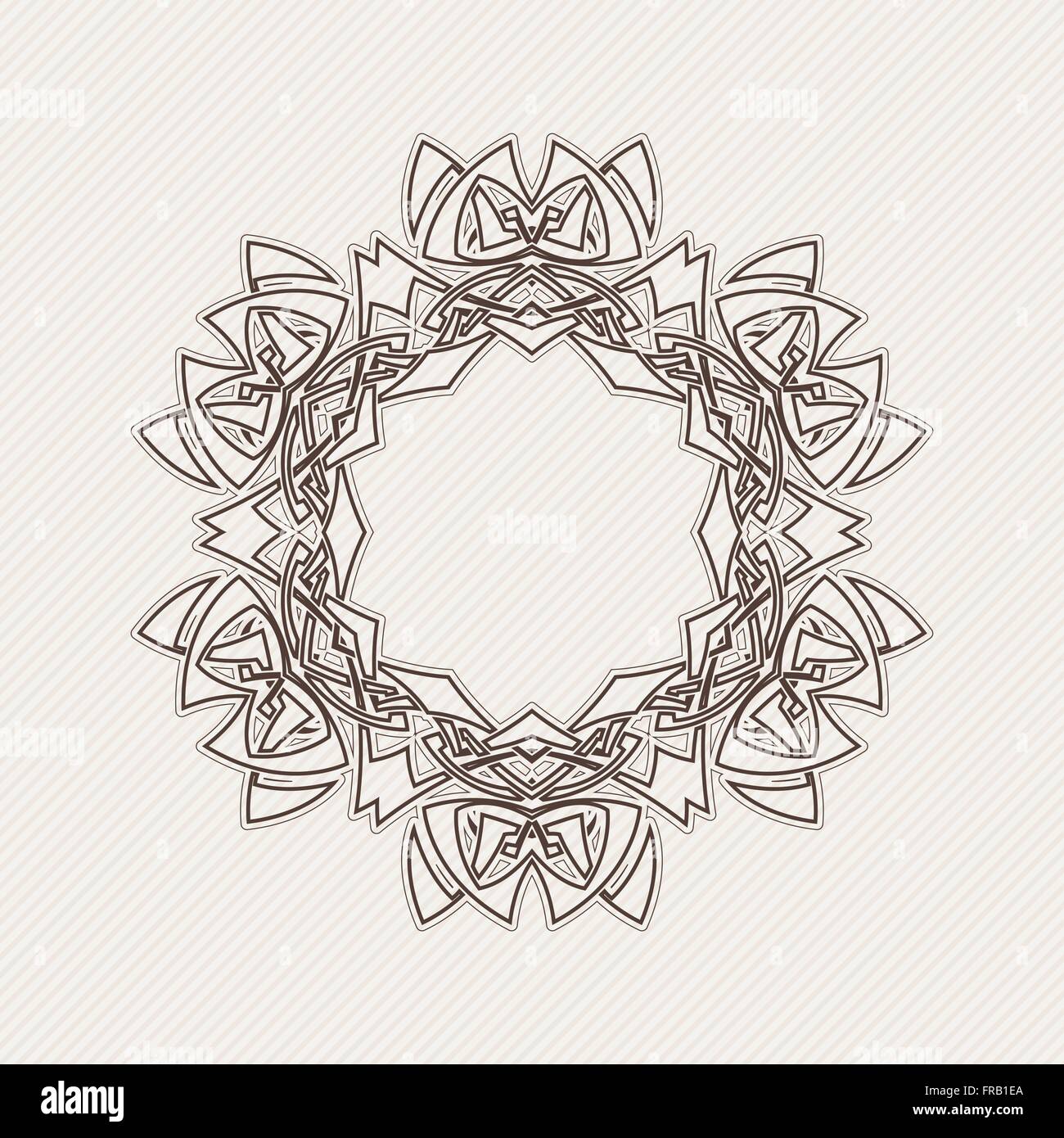 Vector ornate border. Gothic lace tattoo. Celtic weave with sharp ...