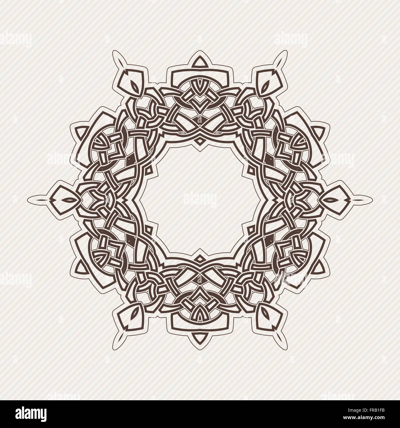 Vector ornate border. Gothic lace tattoo. Celtic weave with sharp ...