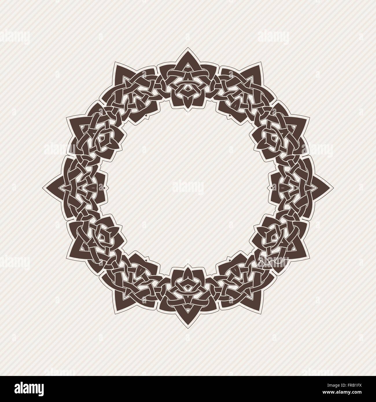 Vector ornate border. Gothic lace tattoo. Celtic weave with sharp ...