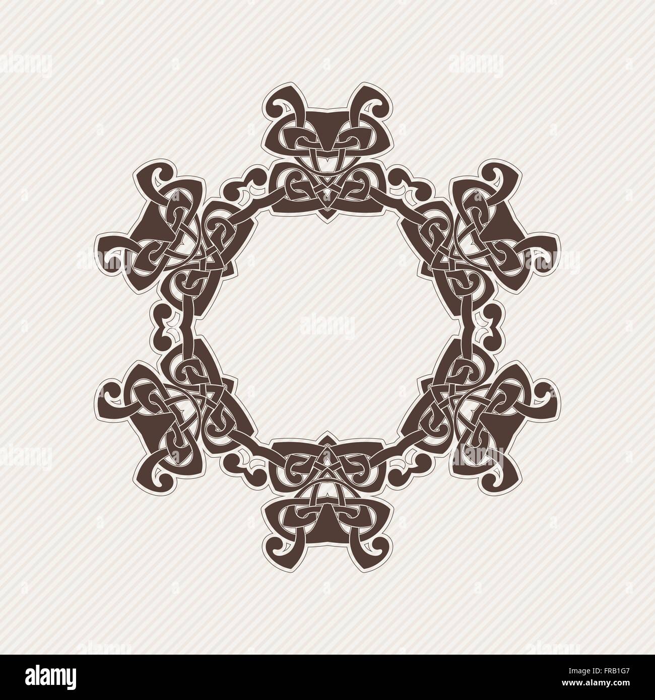 Vector ornate border. Gothic lace tattoo. Celtic weave with sharp ...