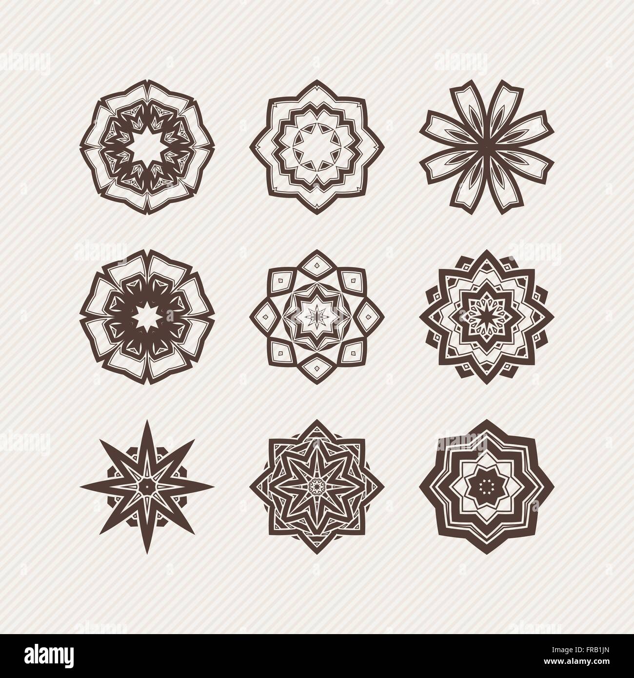 Set of ornate vector mandala symbols. Gothic lace tattoo. Celtic weave ...
