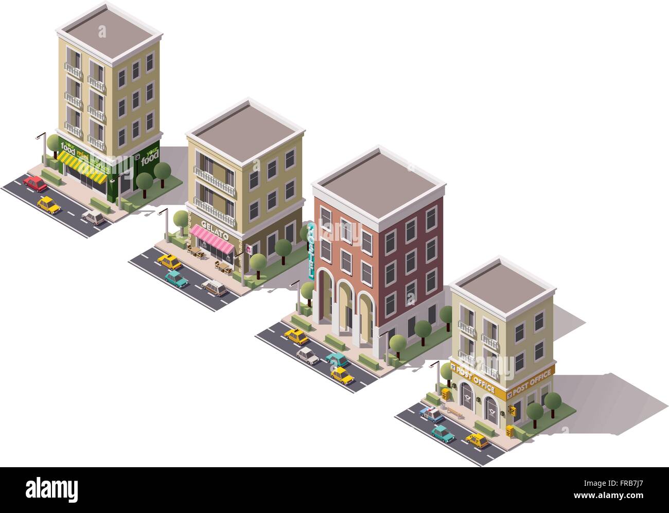 Vector isometric buildings set Stock Vector Image & Art - Alamy