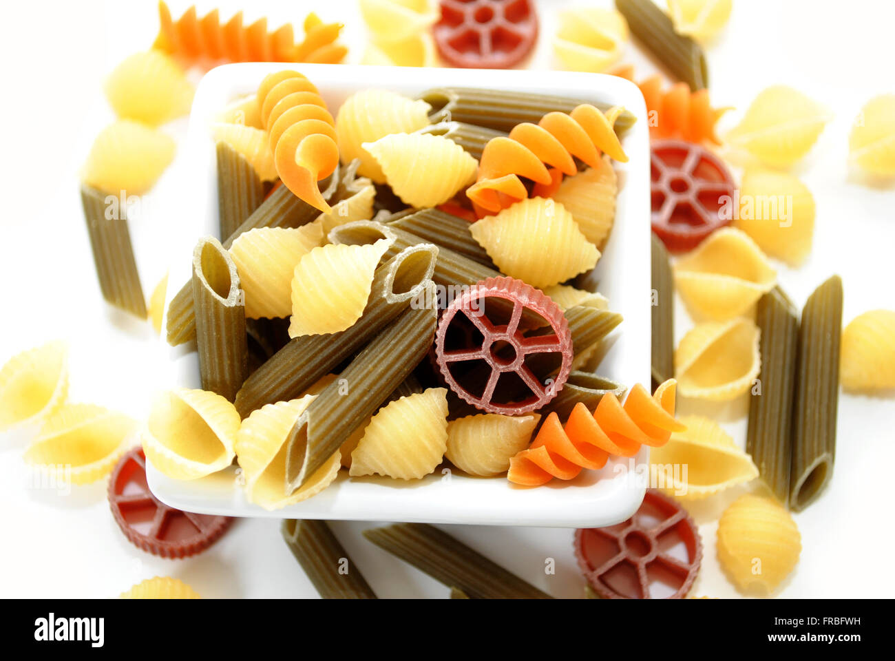 Nutritional Fancy Vegetable Pasta in Different Shapes Stock Photo - Alamy