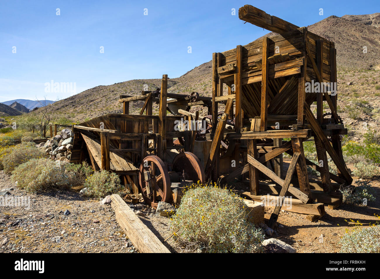 A view of the hot-shot diesel engine and ore bin at The Gold Hill Mill ...