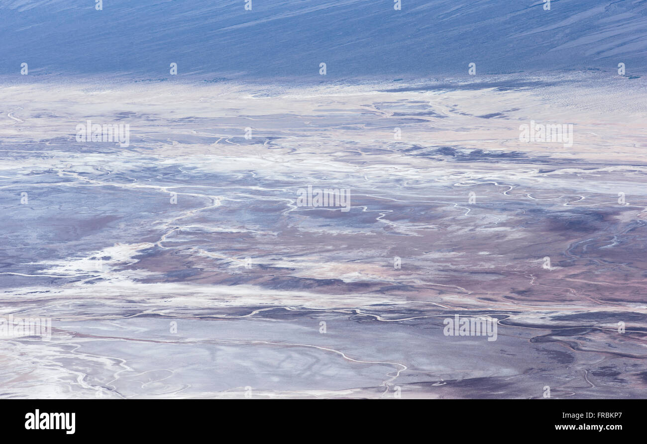 Aerial view of Badwater Basin from Dante's View in Death Valley ...