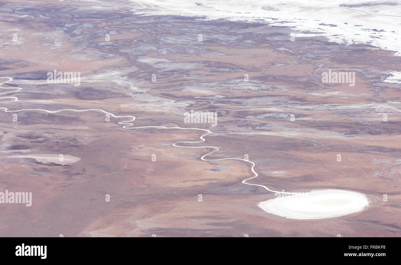 Aerial view of Badwater Basin from Dante's View in Death Valley ...