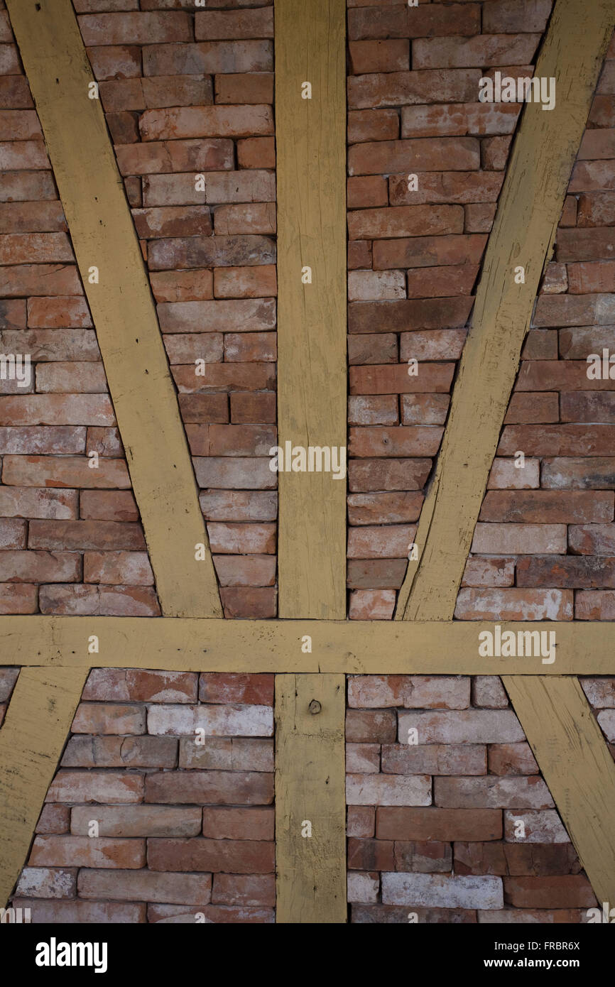 Detail of the facade of the half-timbered building - typical ...