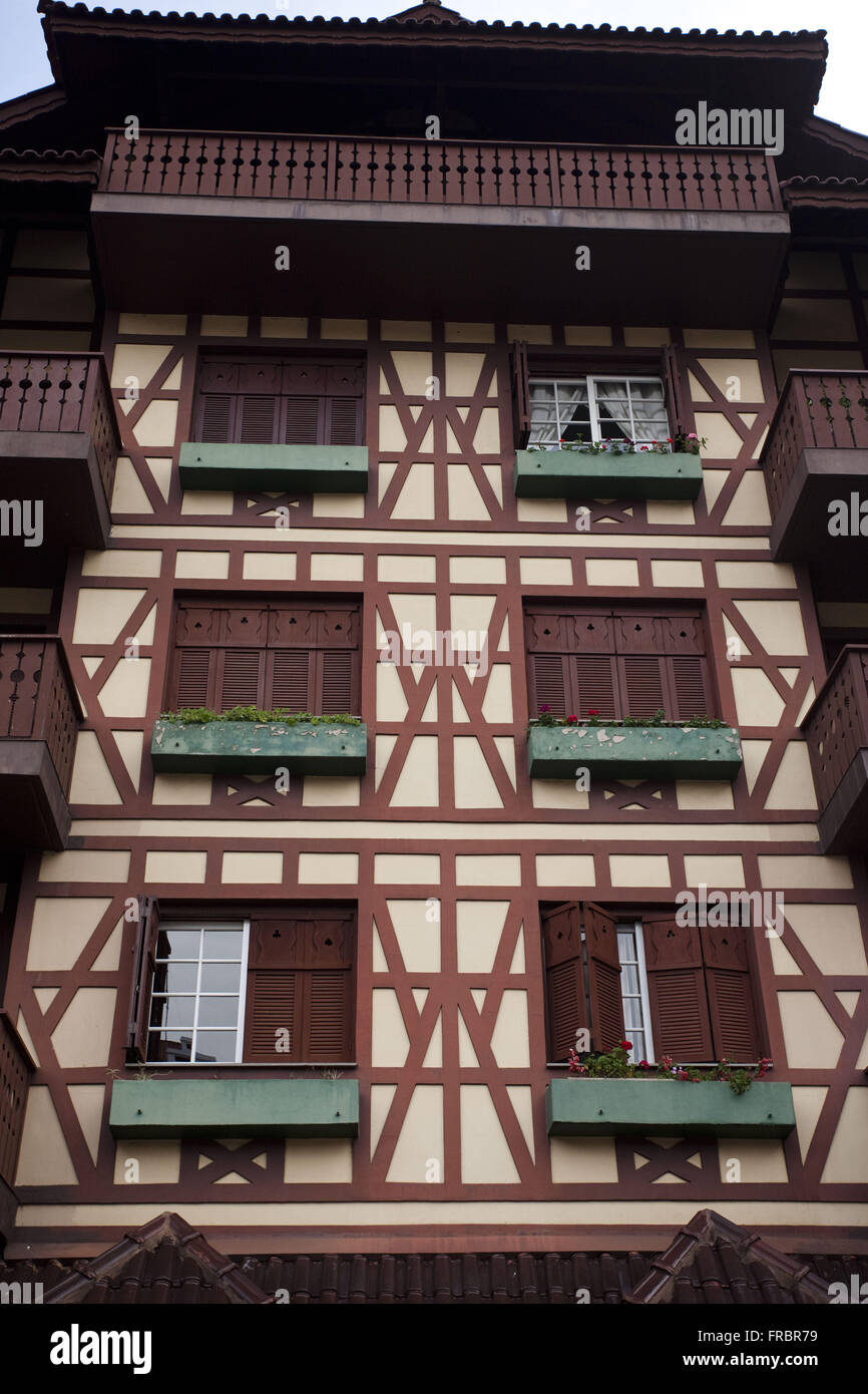 Detail of the facade of the half-timbered building - typical ...