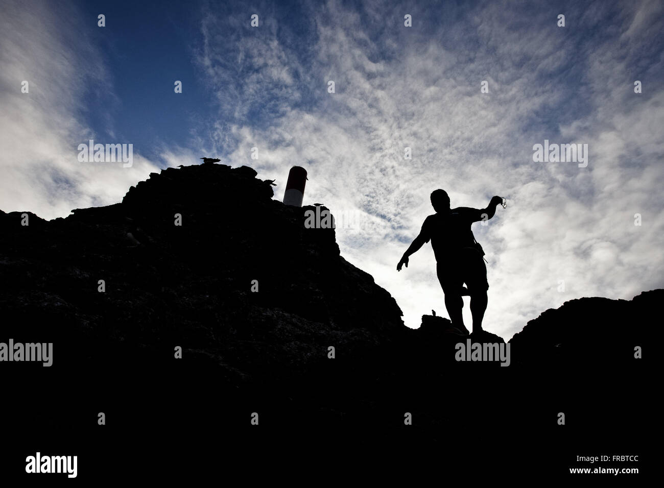 Technical staff and navy climbing up the lighthouse railway Brazilian ...