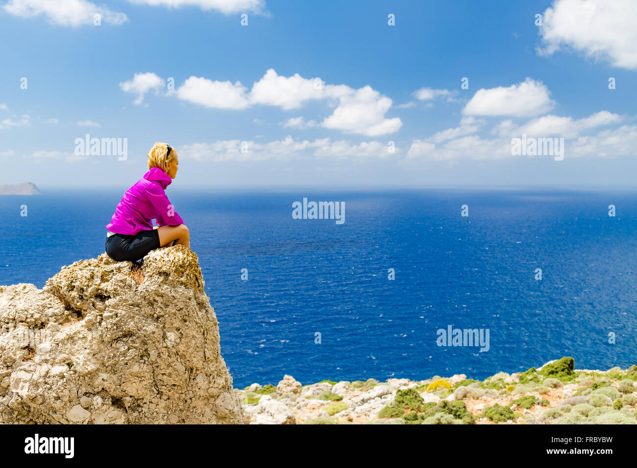 Success achievement running, hiking or climbing accomplishment, woman ...