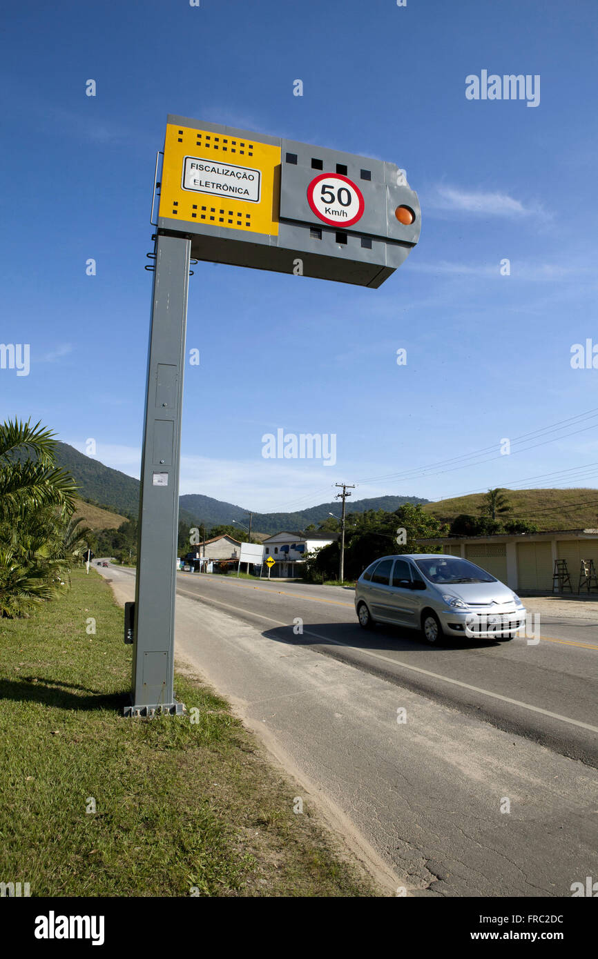 Radar speed electronic supervision on Highway BR-101 - near the ...