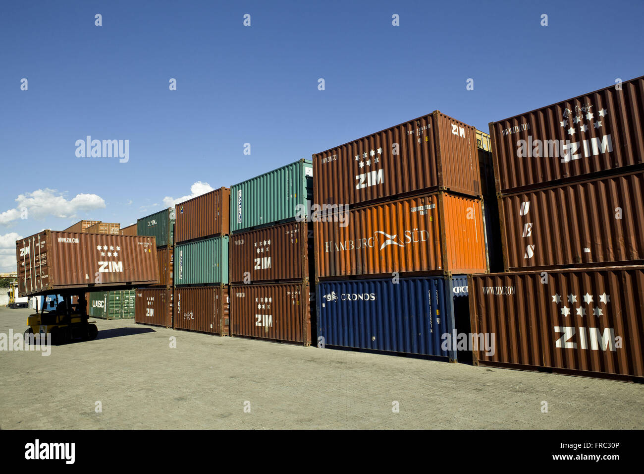 Containers in the Holy Christ Terminal - Port of Rio de Janeiro Stock ...