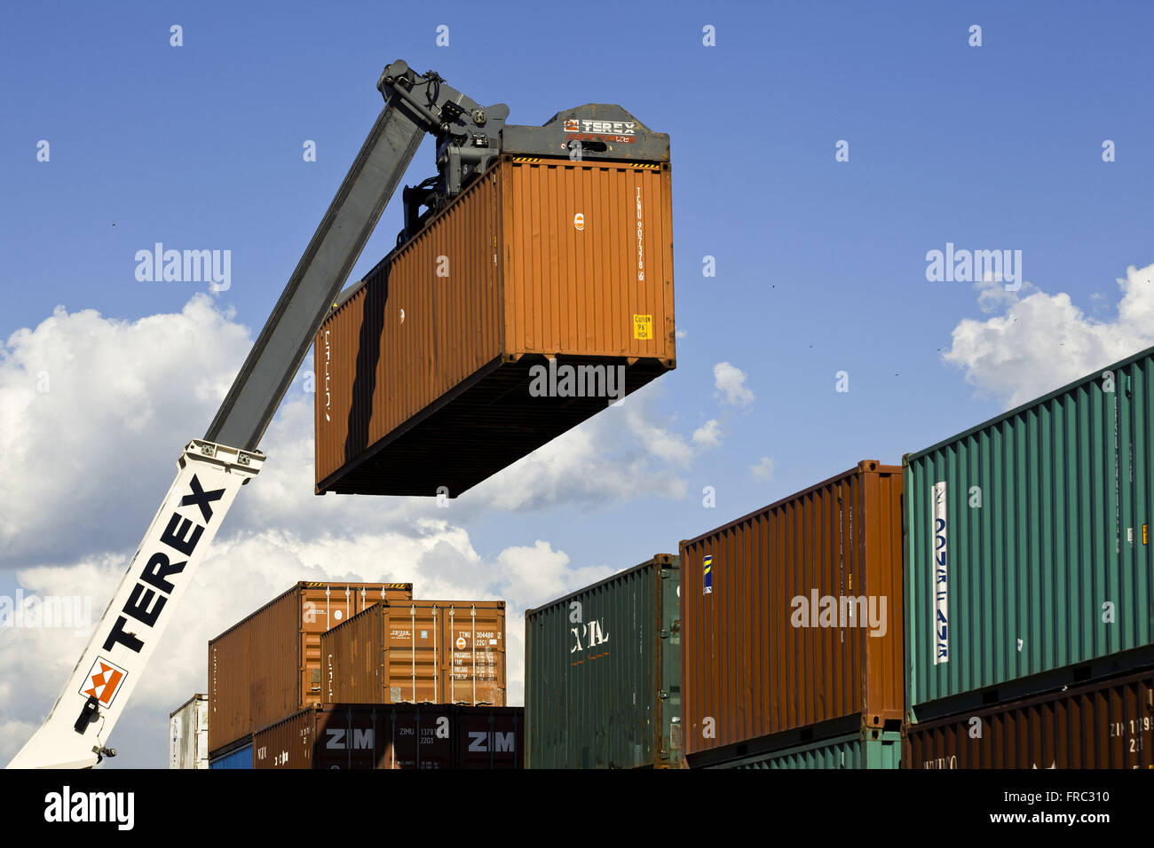 Containers in the Holy Christ Terminal - Port of Rio de Janeiro Stock ...