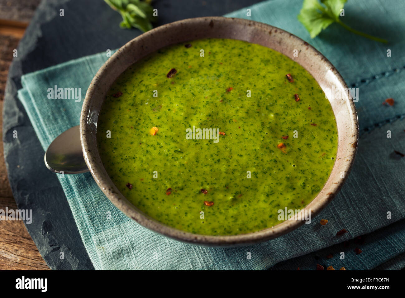 Raw Organic Green Chimichurri Sauce Ready to Use Stock Photo - Alamy