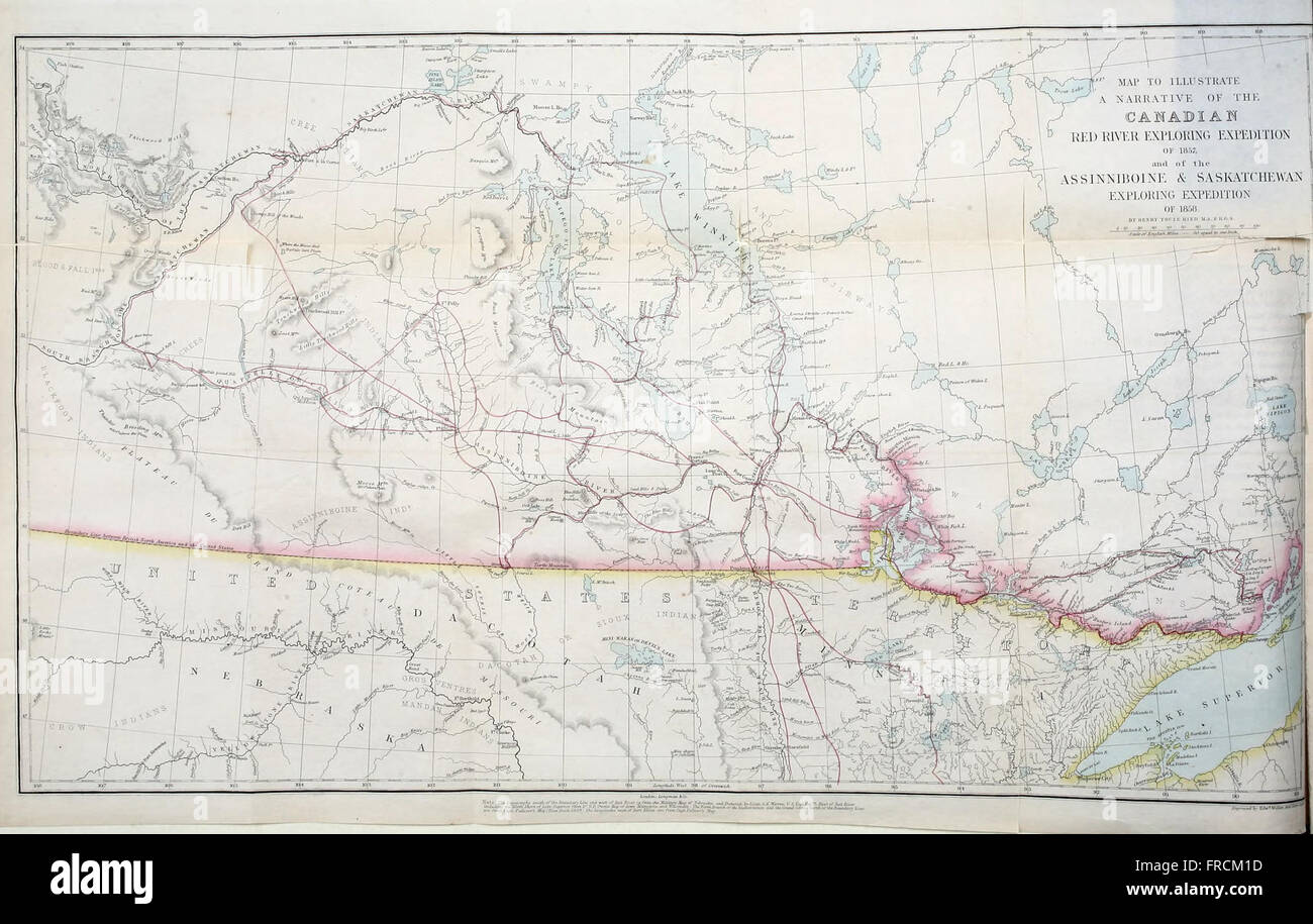 Red river expedition map hi-res stock photography and images - Alamy