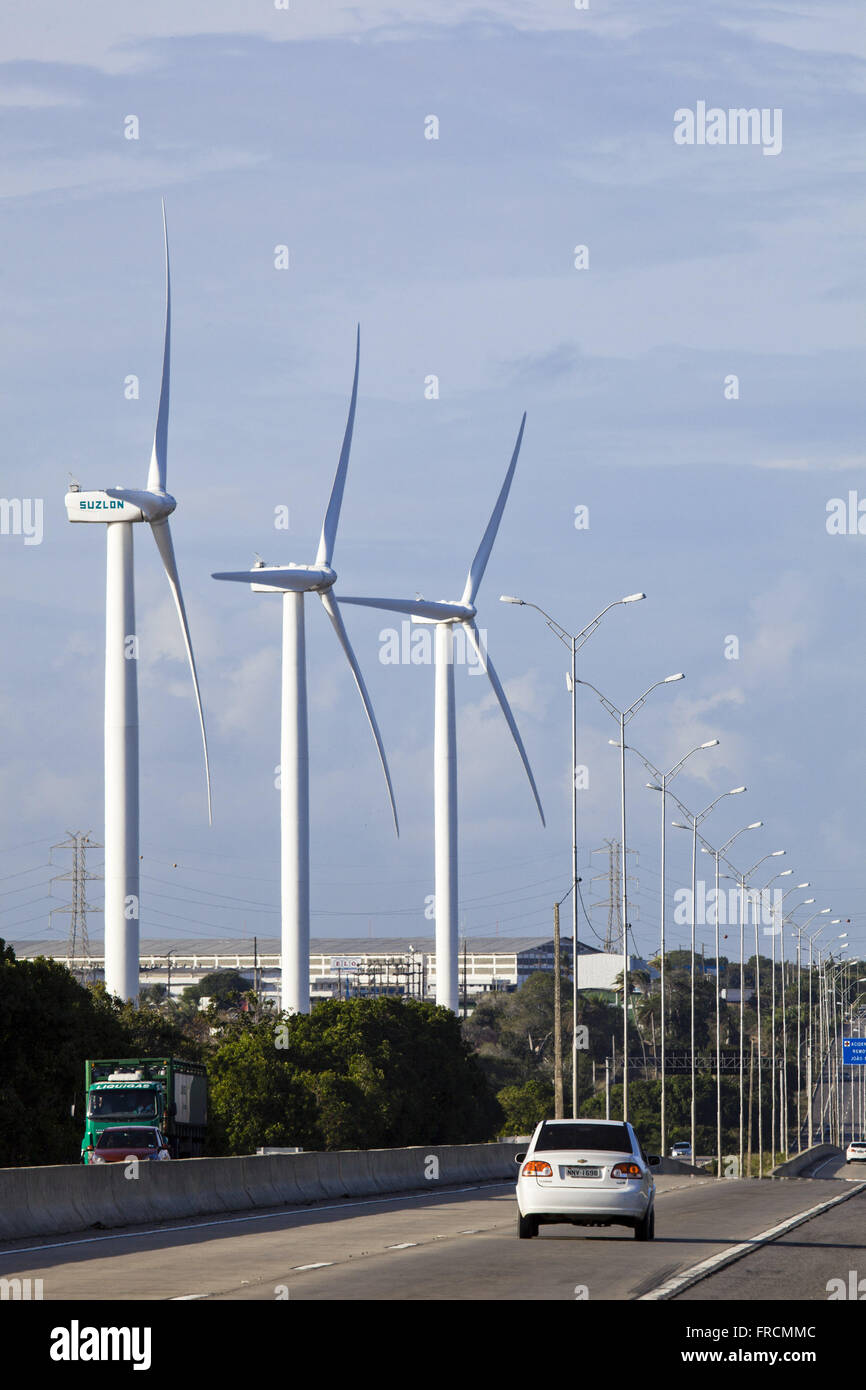Highway wind turbines hi-res stock photography and images - Alamy