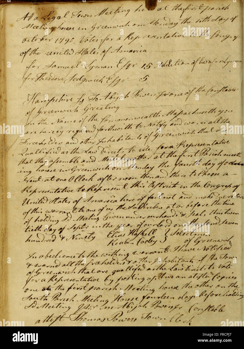 Records, 1734-1916 (1782 Stock Photo - Alamy