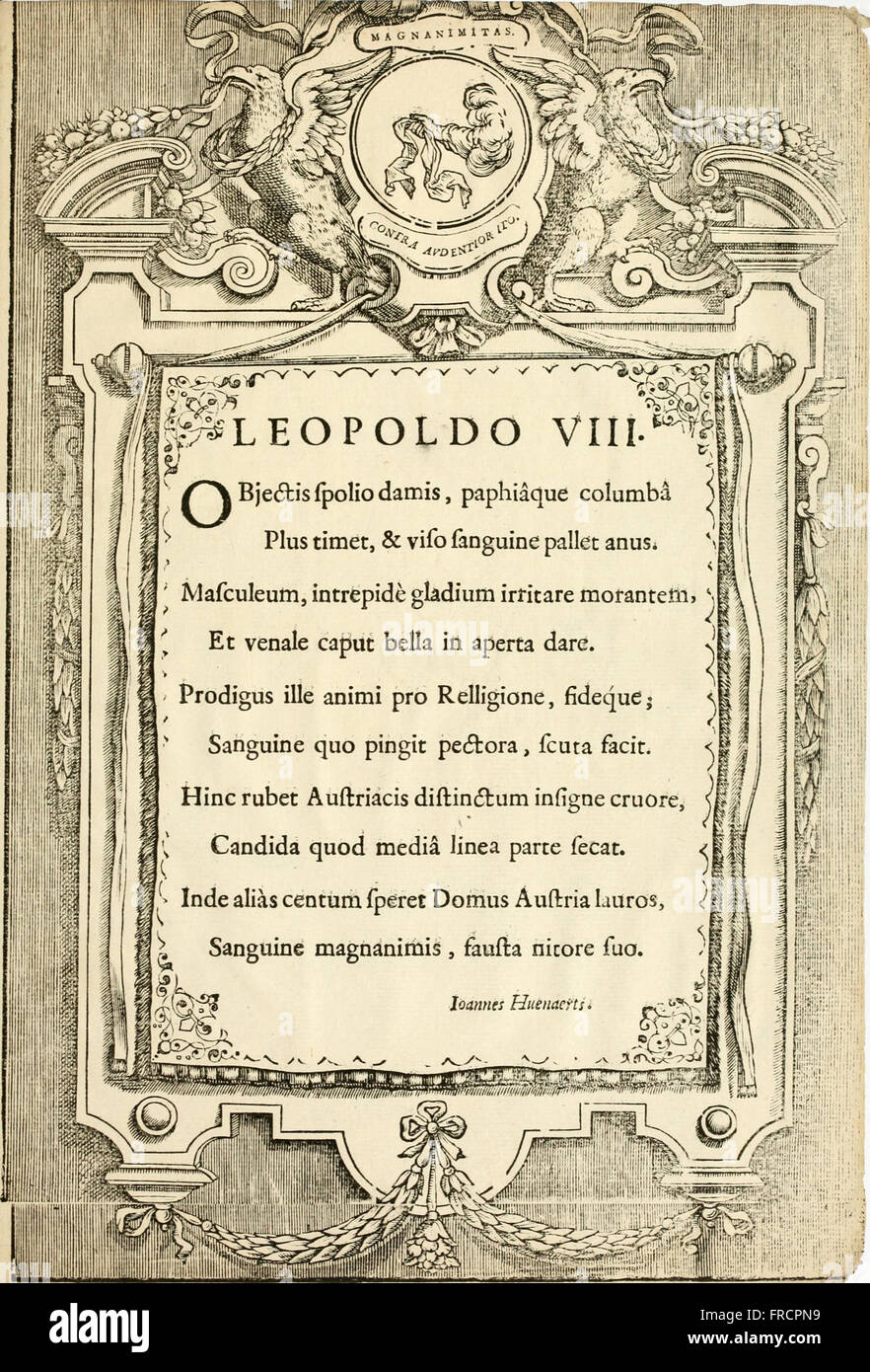 A 1647 work focusing on the symbols and praises of the Austrian princes ...