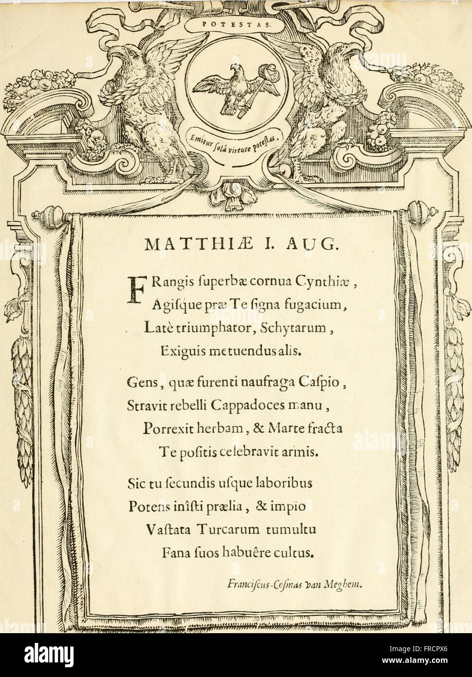 This 1647 work features symbols and praises for the most serene and ...