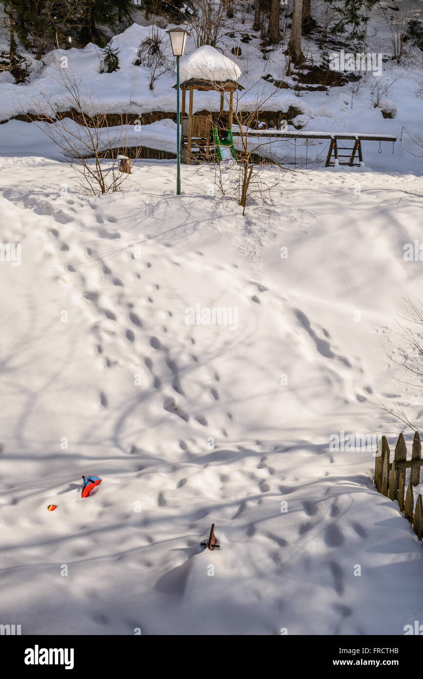 Snow in playground hi-res stock photography and images - Alamy