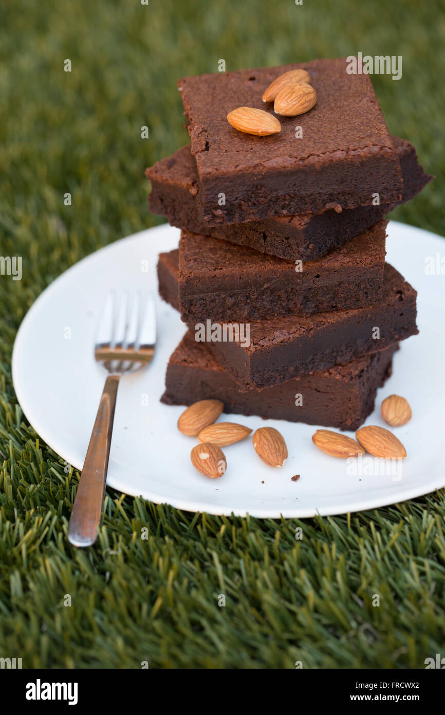 Stack of Brownies Stock Photo - Alamy