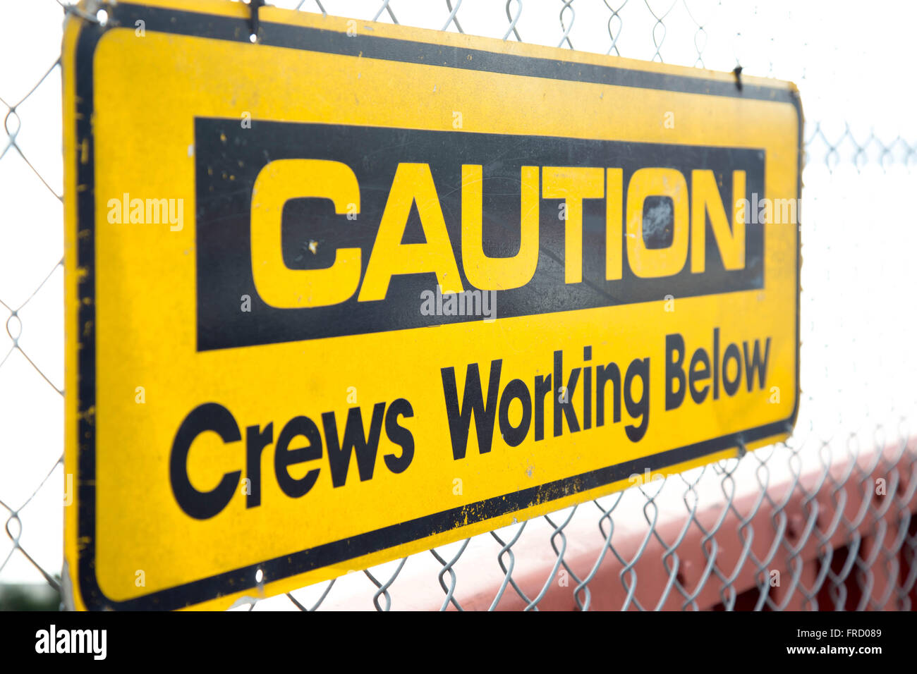 Caution Sign on Golden Gage Bridge Stock Photo - Alamy