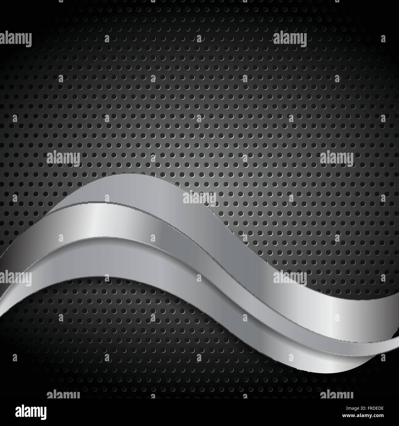 Abstract perforated metal texture with silver waves. Vector template ...