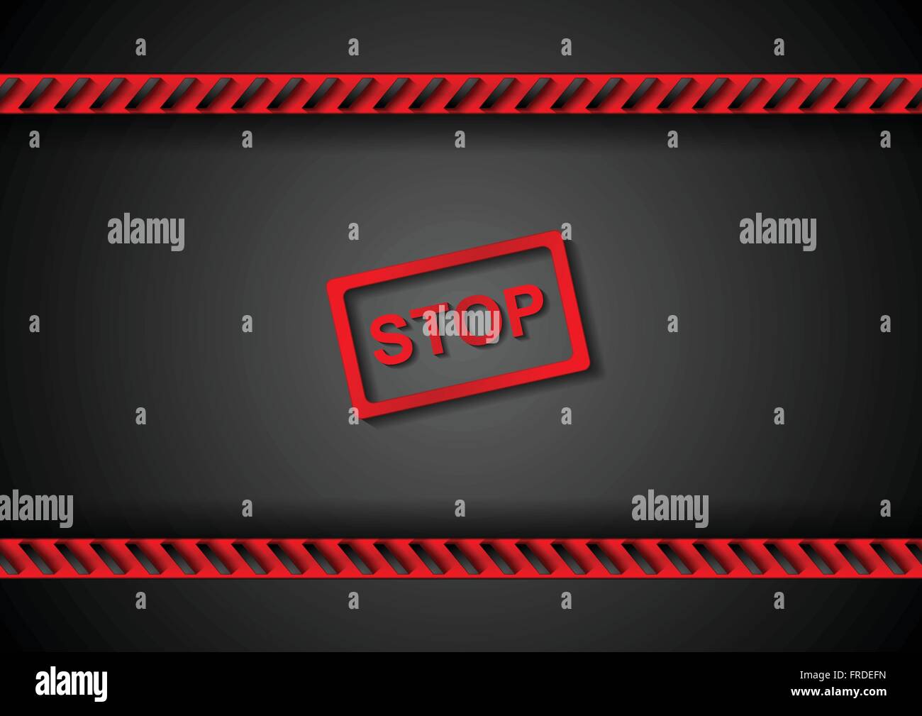 Stop sign and red danger tape abstract design. Vector background Stock ...