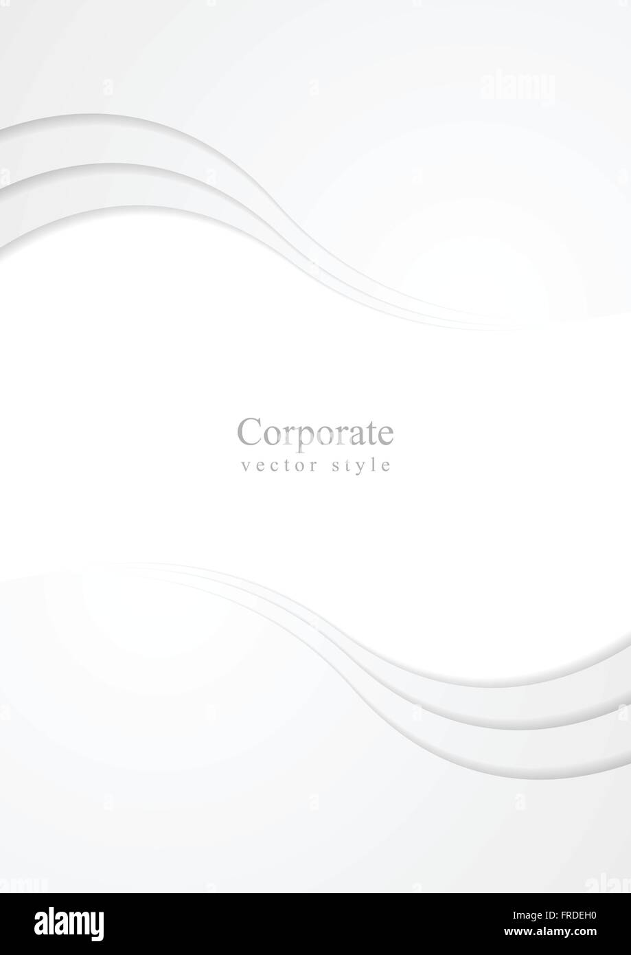 Abstract grey wavy flyer corporate design. Vector graphic template ...