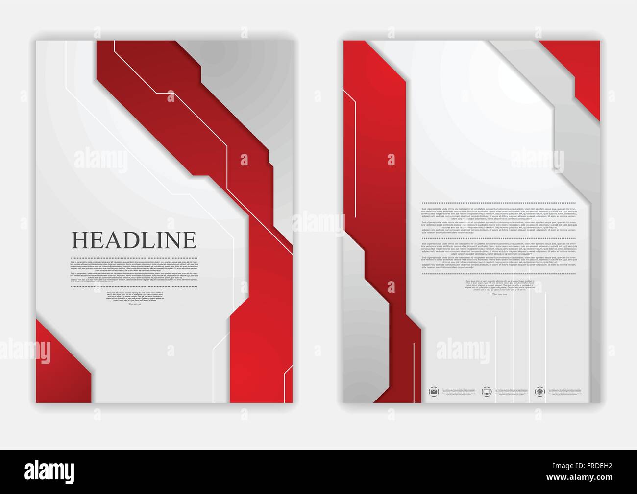 Abstract red grey geometric tech flyer design. Vector background Stock ...