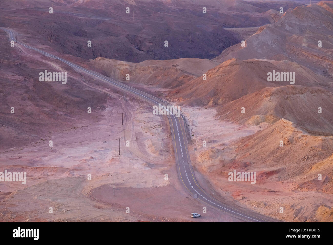 Aerial view of Road 12 from a lookout point in mount Yoash in the ...