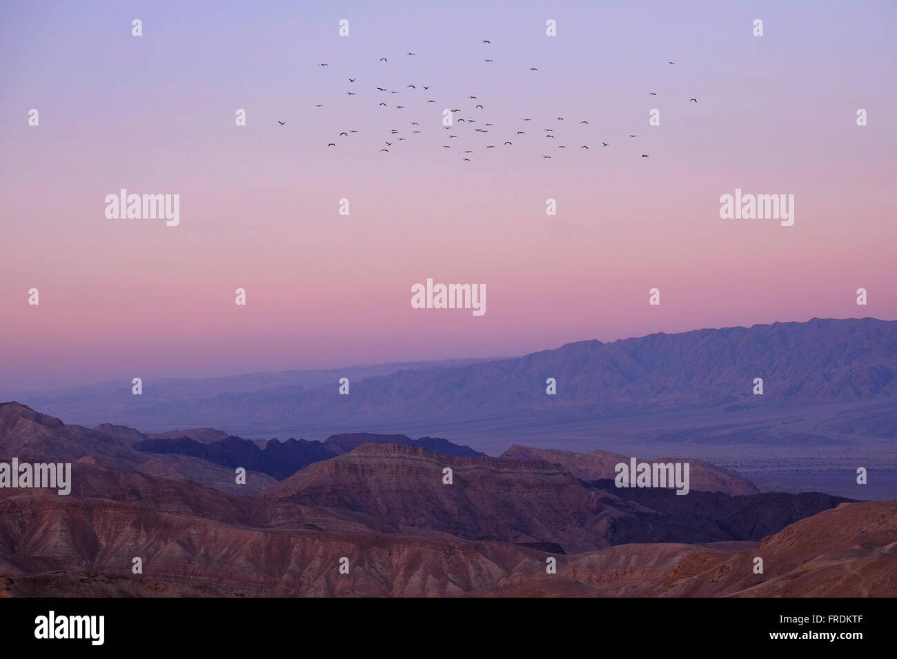 Distant view of the Arabah valley known in Hebrew as Arava or Aravah ...