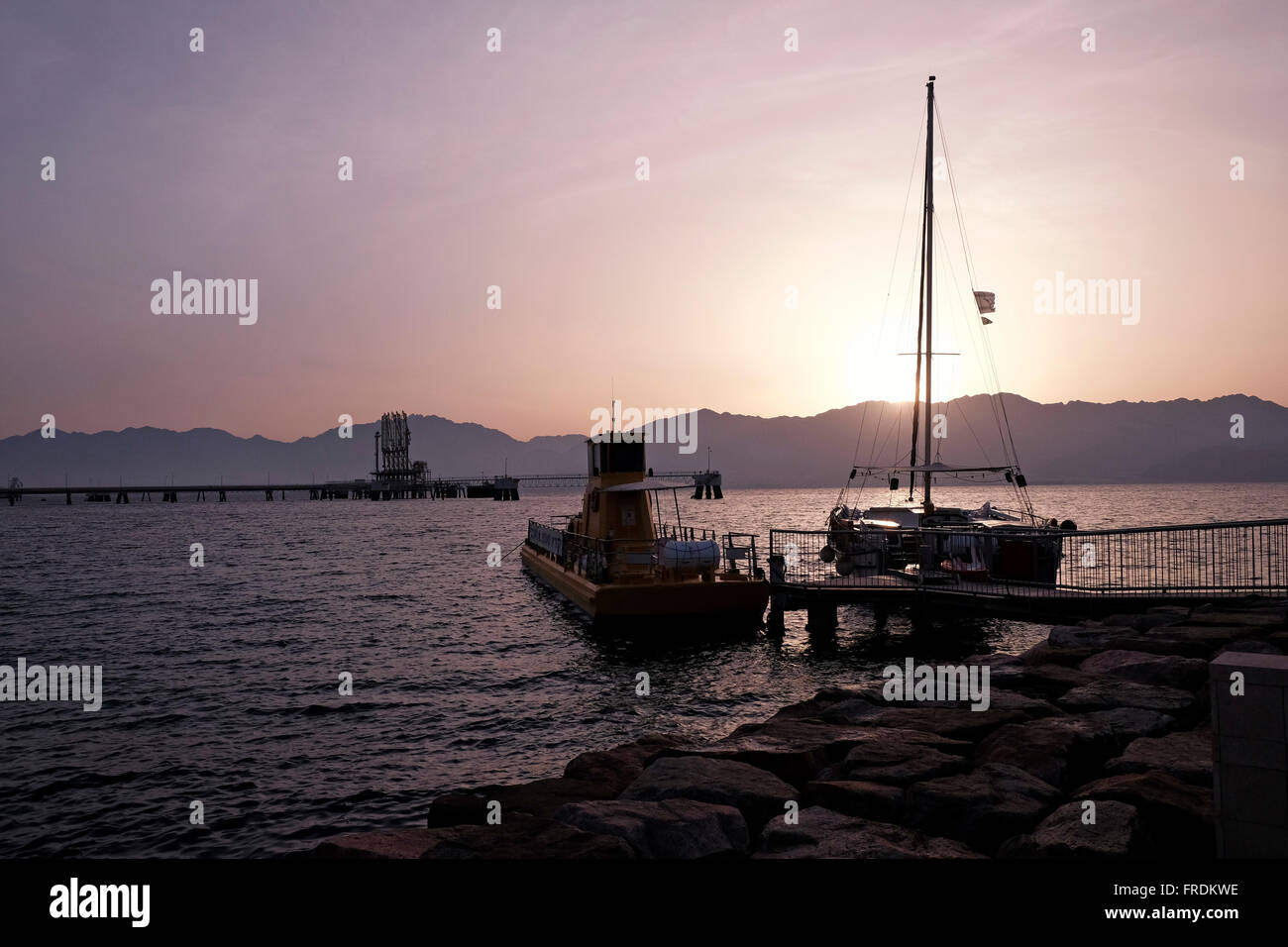 An oil Jetty located near the port of Eilat at the northern tip of the ...