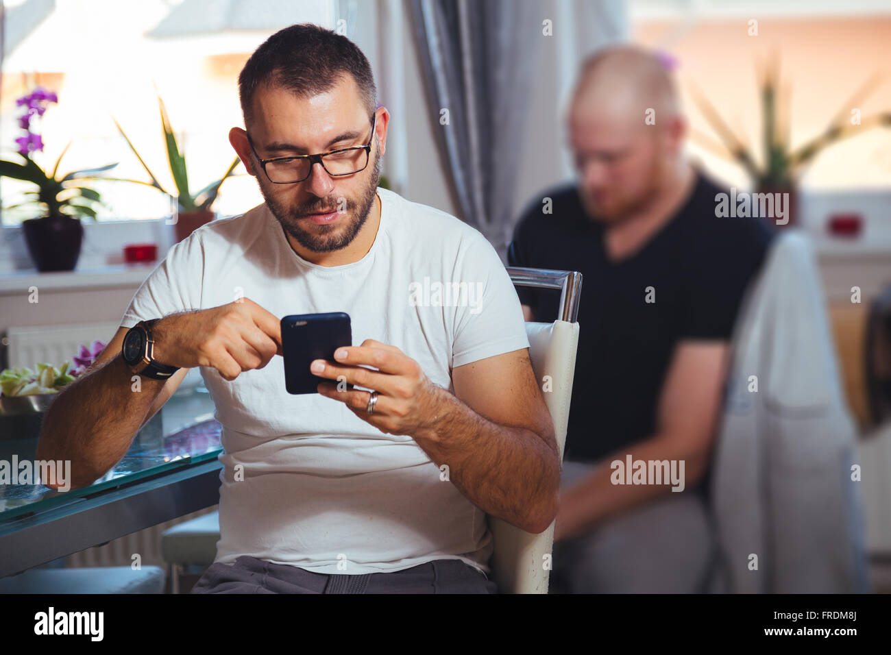 men using technology Stock Photo - Alamy