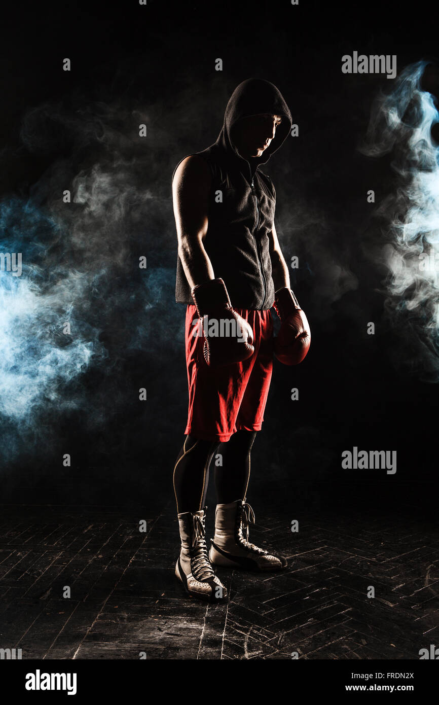 The young man kickboxing Stock Photo - Alamy