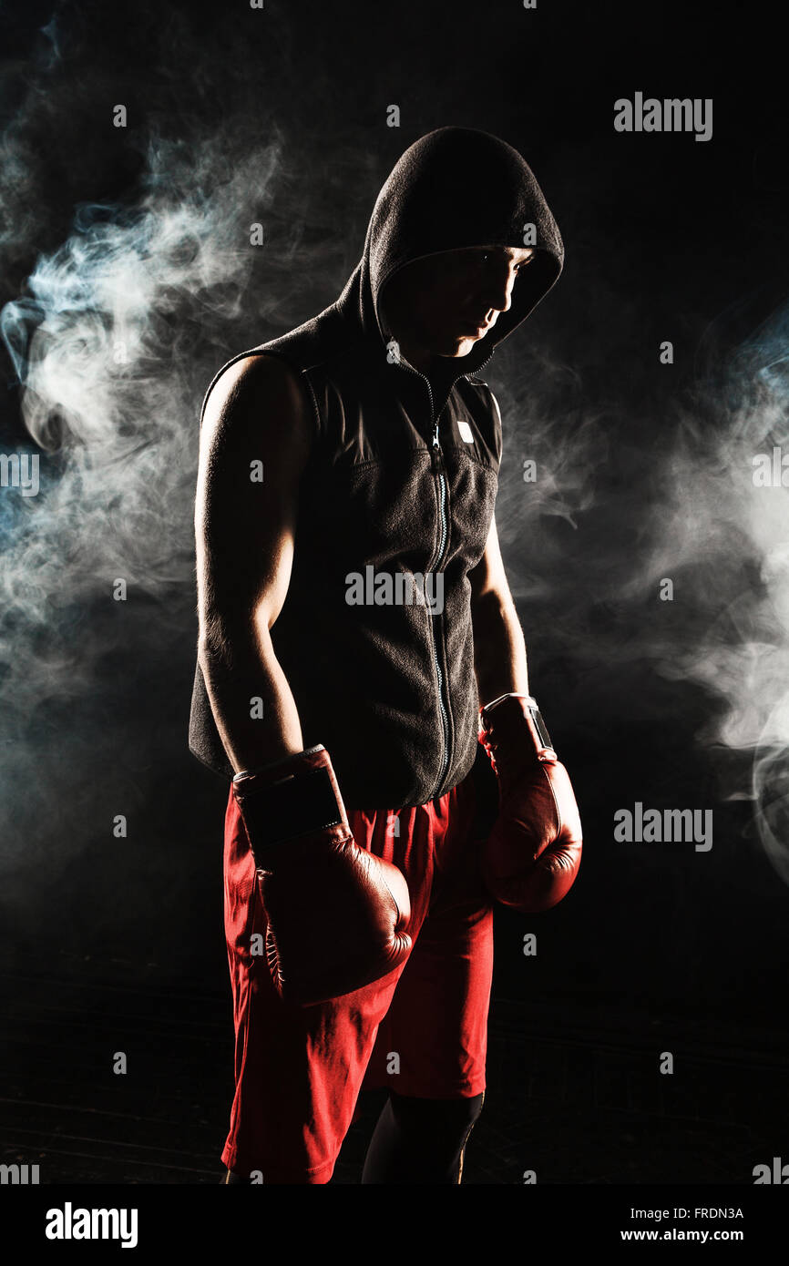 The young man kickboxing Stock Photo - Alamy