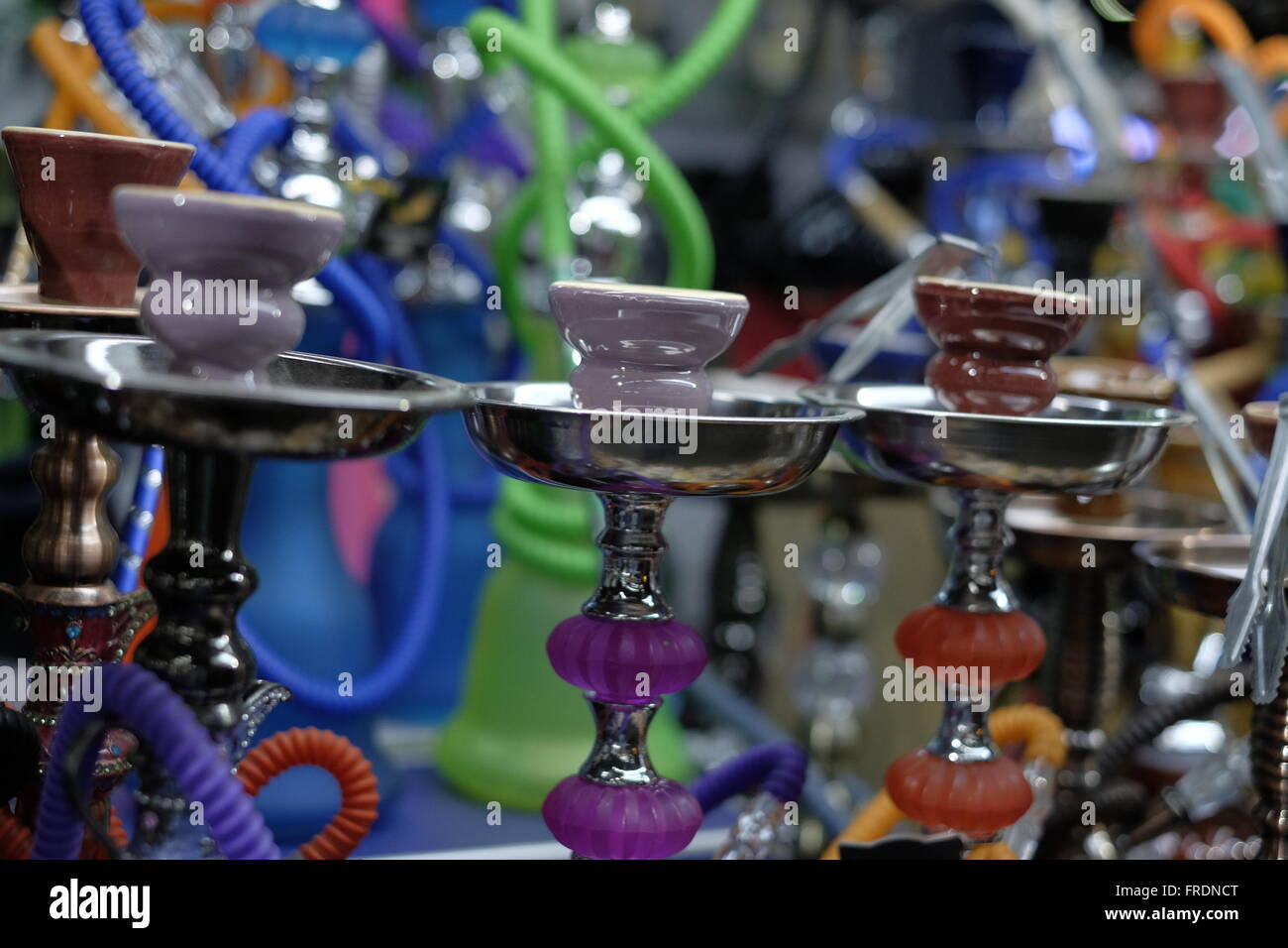 Stack of Nargile water pipes Stock Photo - Alamy