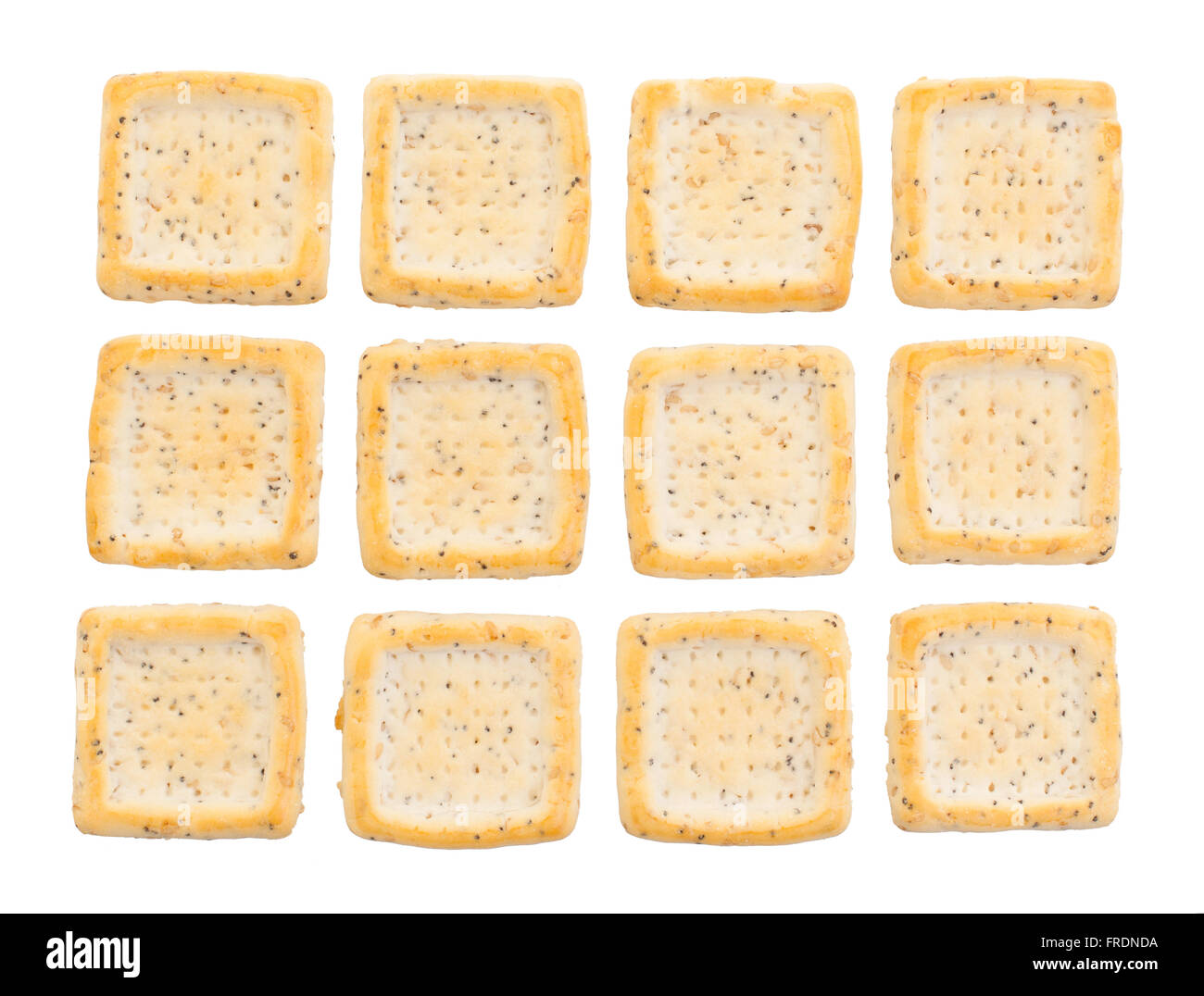 Simple square crackers isolated on a white background Stock Photo - Alamy