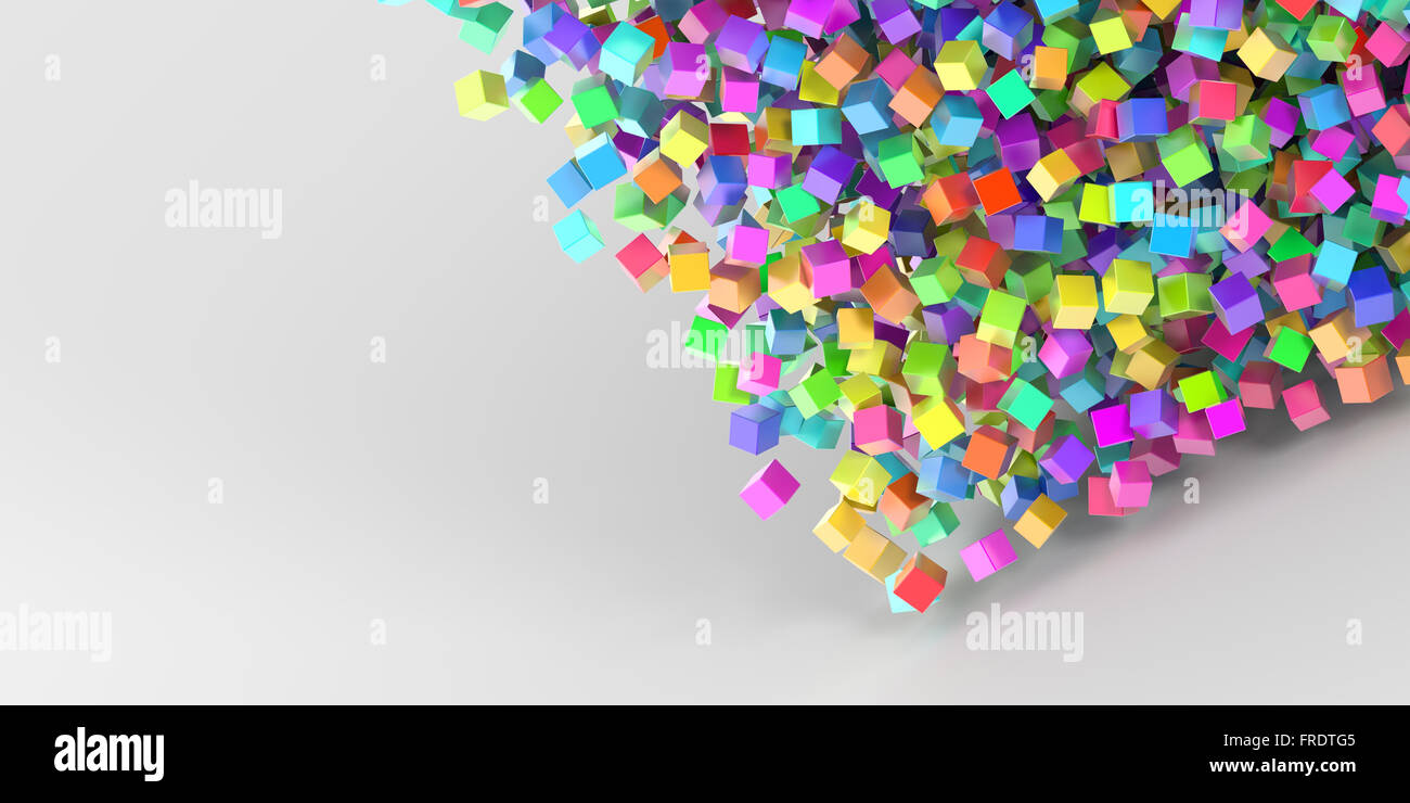 Colored cubes background, original 3d illustration Stock Photo - Alamy