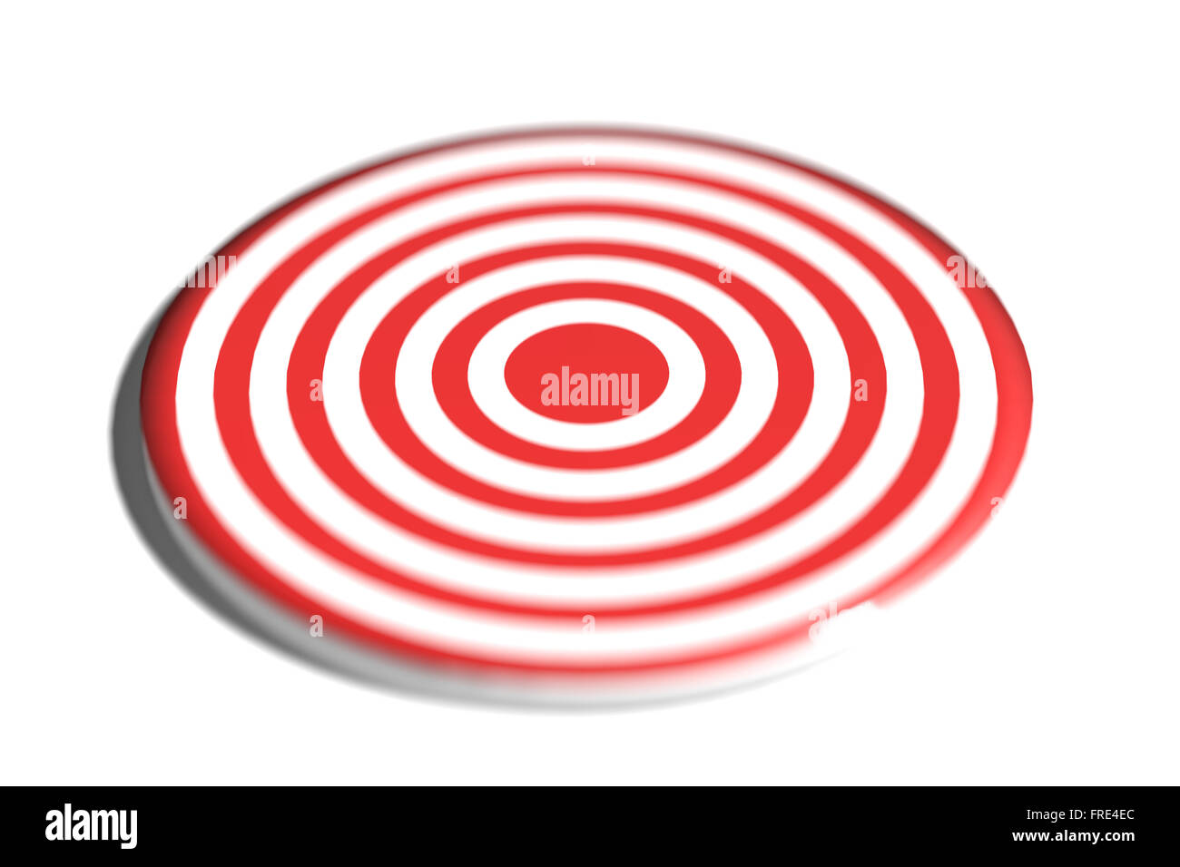 3d rendering of a circular red and white target on white background ...