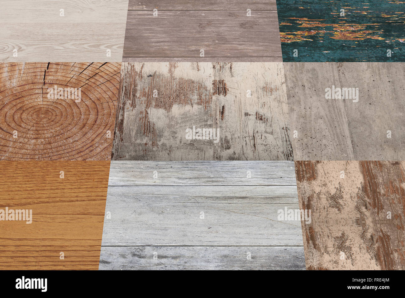 3d rendering of textured planks of different material Stock Photo - Alamy