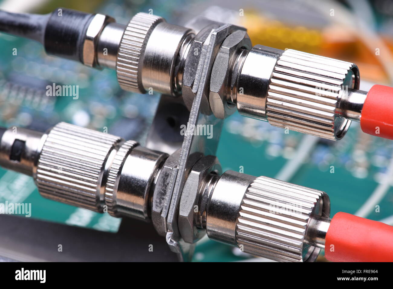 Closeup of optical communication connectors Stock Photo - Alamy