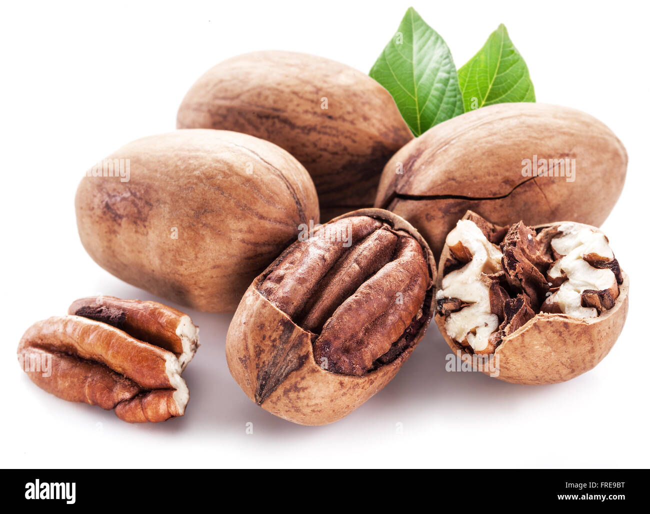 Pecan nuts isolated on a white background Stock Photo - Alamy