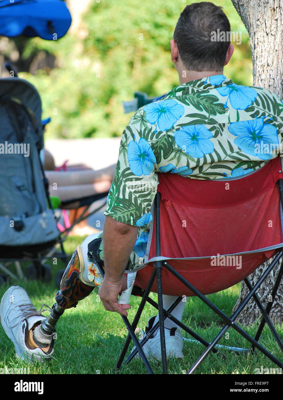 Male veteran relaxing outdoors Stock Photo - Alamy