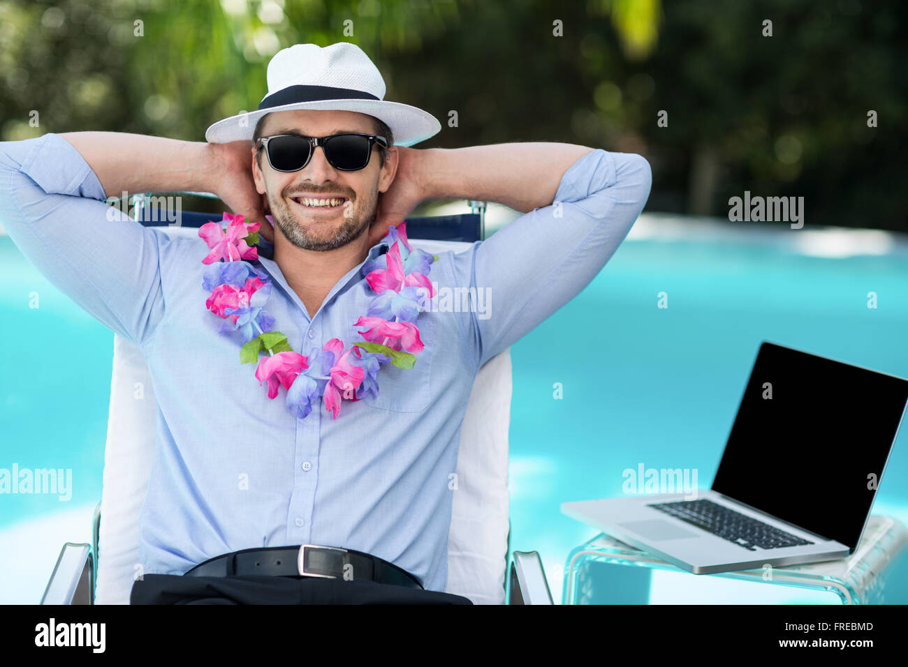 Man wearing garland hi-res stock photography and images - Alamy