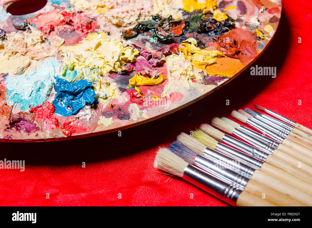 Artist palette in art concept Stock Photo - Alamy