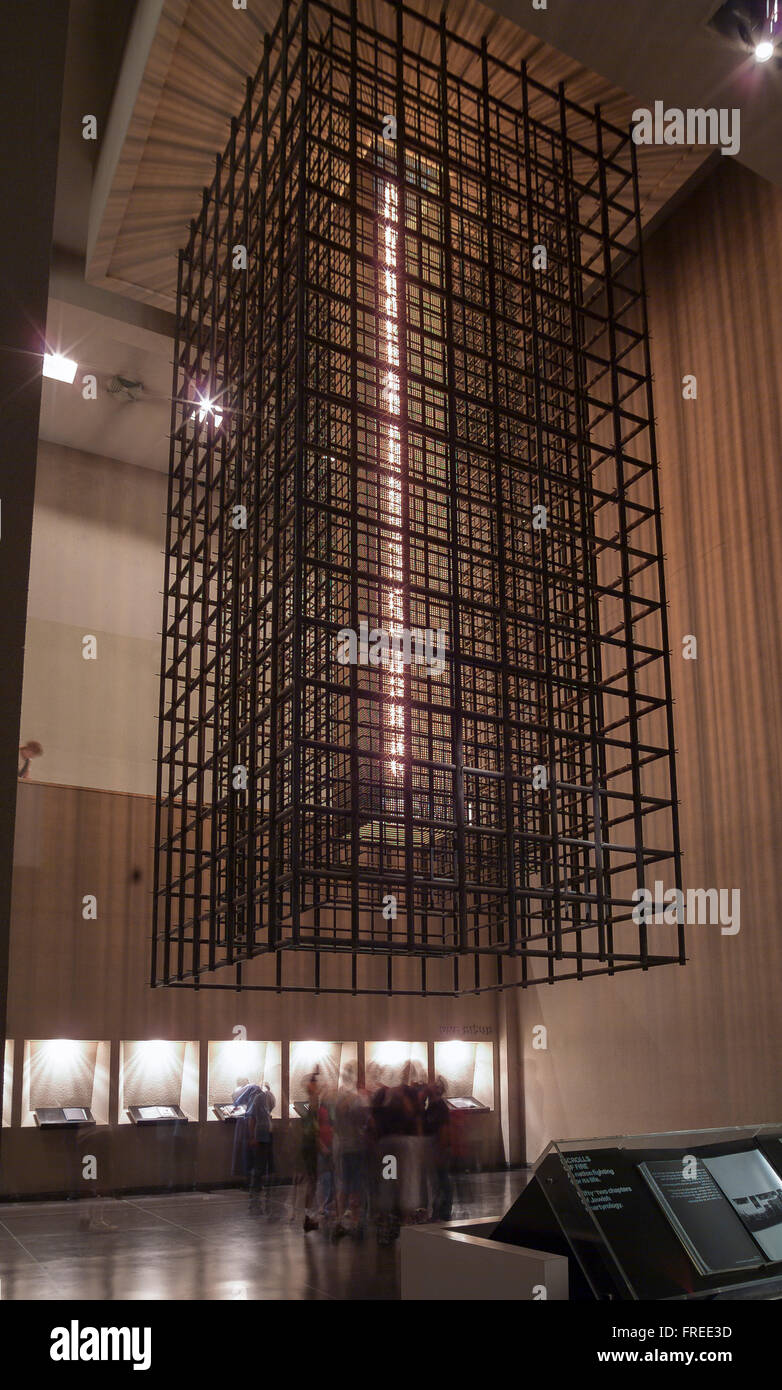 Hovering memorial column, remembrance, Holocaust, Diaspora Museum or ...